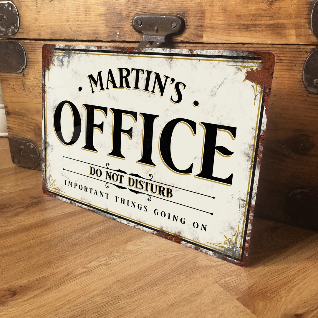 Personalised Office Sign Metal Wall Door Decor Signage Accessory, Study ...