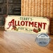 Personalised Allotment Sign Metal Wall Door Garden Vegetable Patch ...