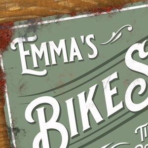 Personalised Bike Shed Sign Metal Wall Door Decor Bicycle Accessory ...