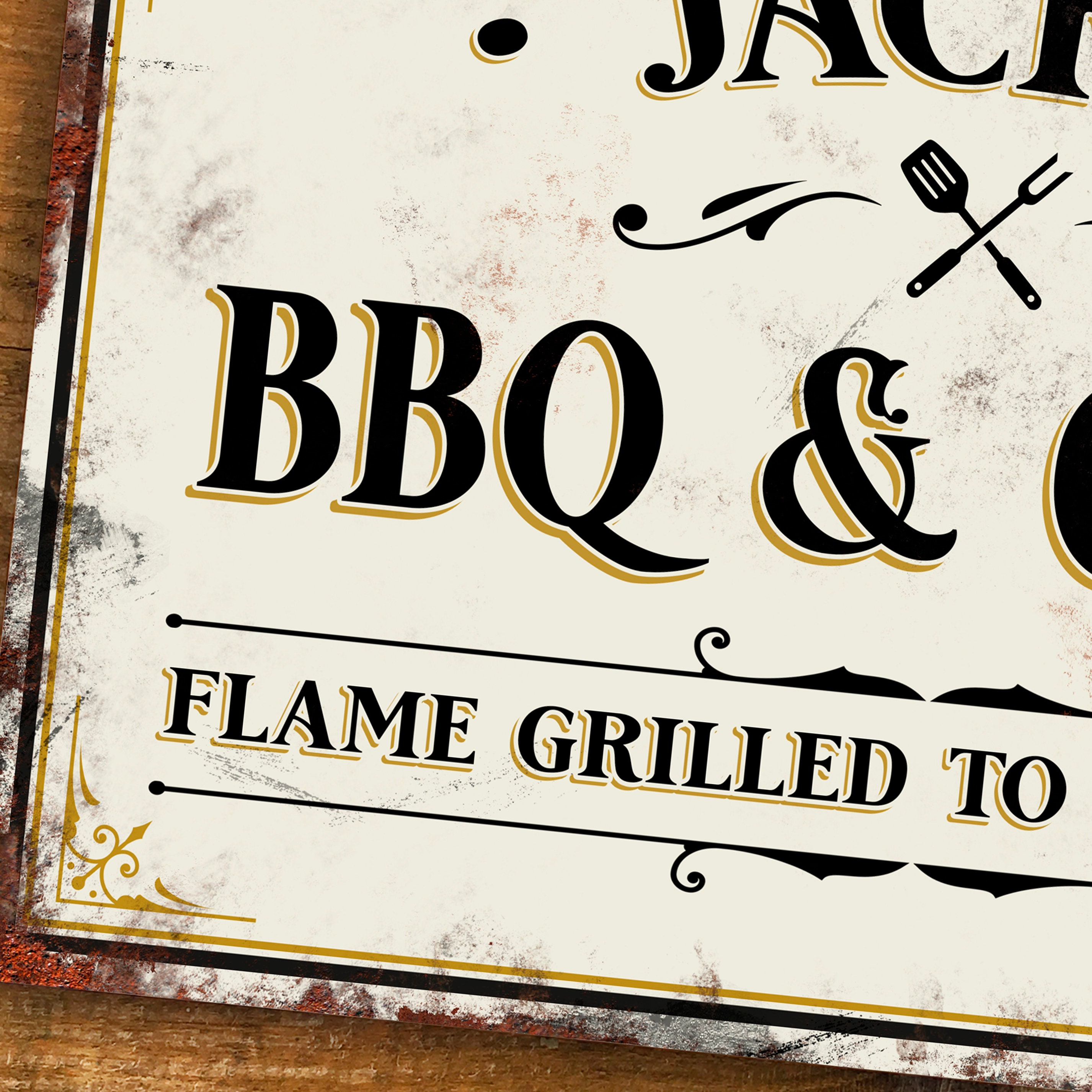 Personalised BBQ Sign Outside Metal Wall Door Signage - Barbecue Grill ...