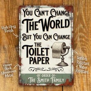 Personalised Toilet WC Sign Metal Wall Door Signage, Washroom Change ...