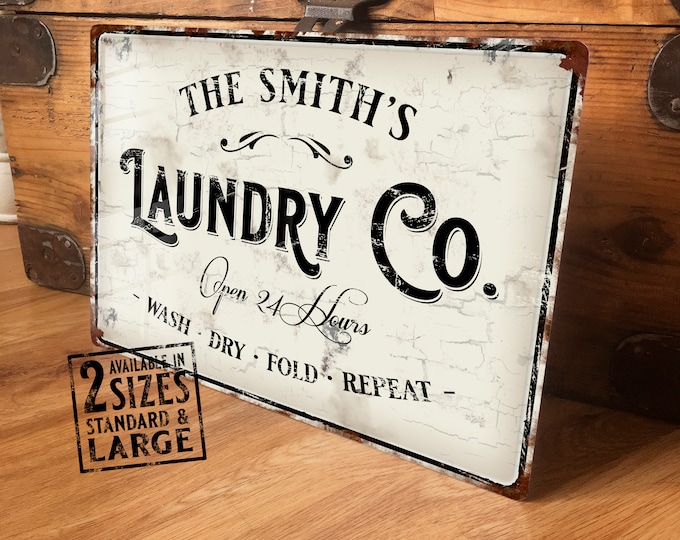 Personalised Laundry Washing Room Sign Metal Wall Door Signage Custom ...