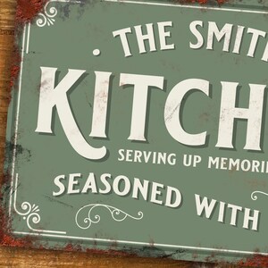 Personalised Metal Kitchen Sign Wall Door Signage Sage Green Galley ...