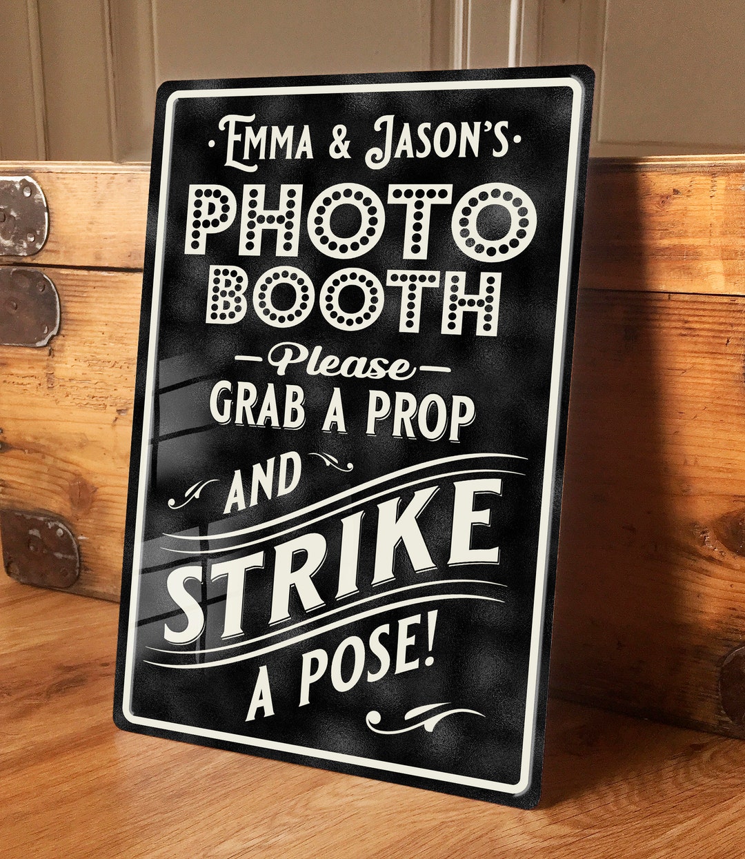 Personalised Wedding Photo Booth Vintage Style Metal Wall Door ...