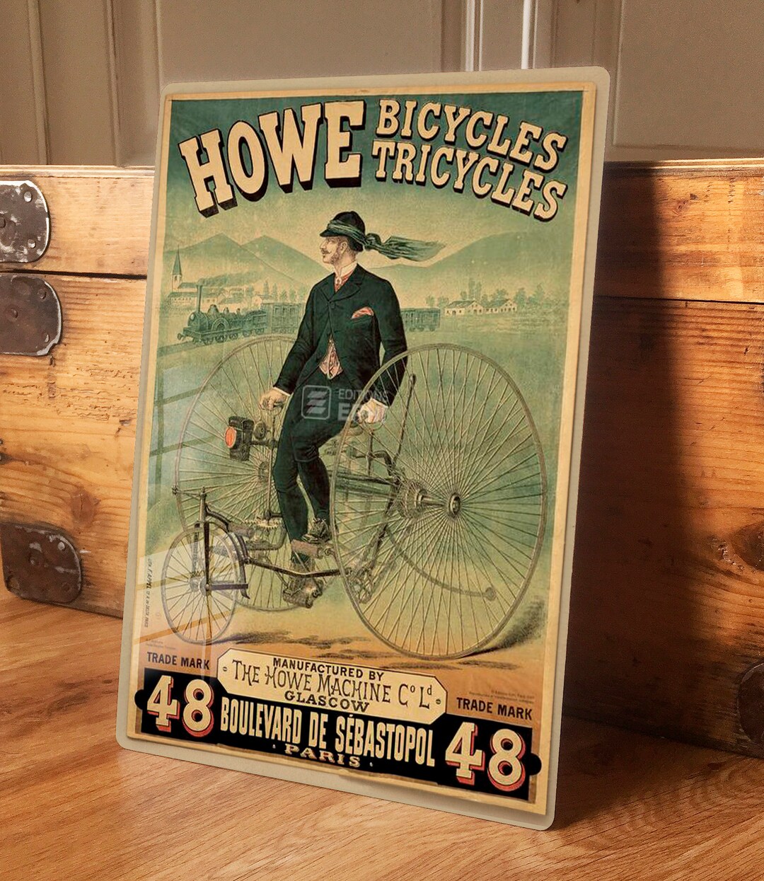 Home Wall Art Print Vintage Bicycle Metal Advertising Poster Vintage ...