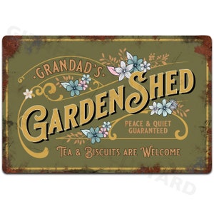 Personalised Garden Shed Sign Metal Wall Door Decor Accessory, Summer ...