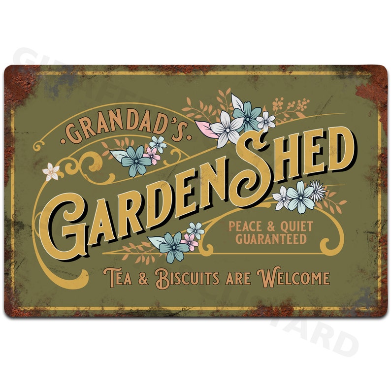 Personalised Garden Shed Sign Metal Wall Door Decor Accessory, Summer ...