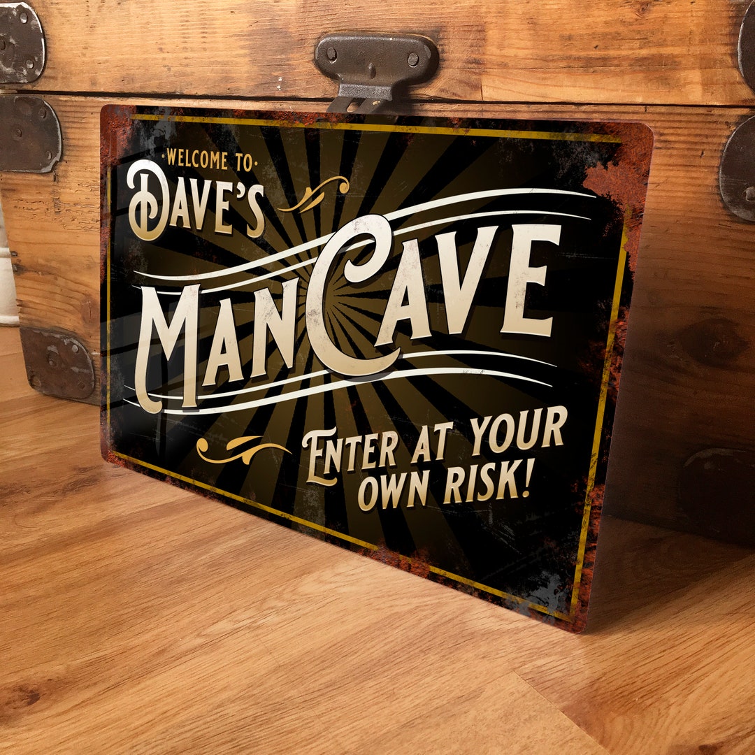 Personalised Metal Vintage Man Cave Sign Office Wall Door Decor ...