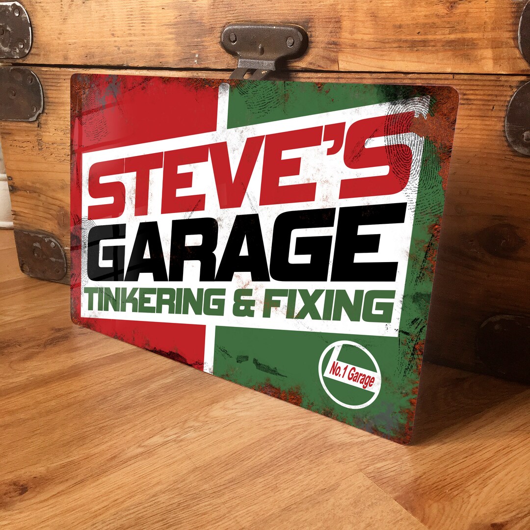 Personalised Garage Shed Sign Metal Wall Door Decor Accessory Vintage ...