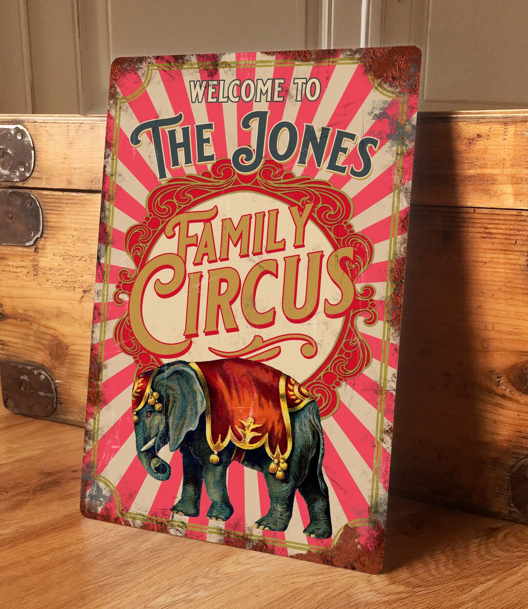 Personalised Family Circus Sign Metal Wall Door Signage, Funny Mad ...