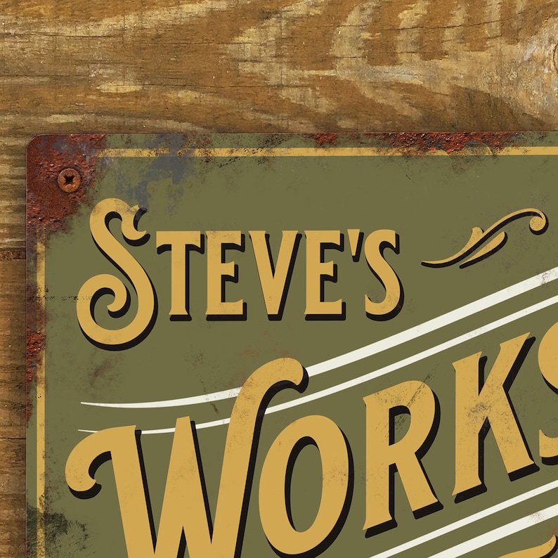 Personalised Workshop Sign Metal Wall Door Decor Accessory | Etsy
