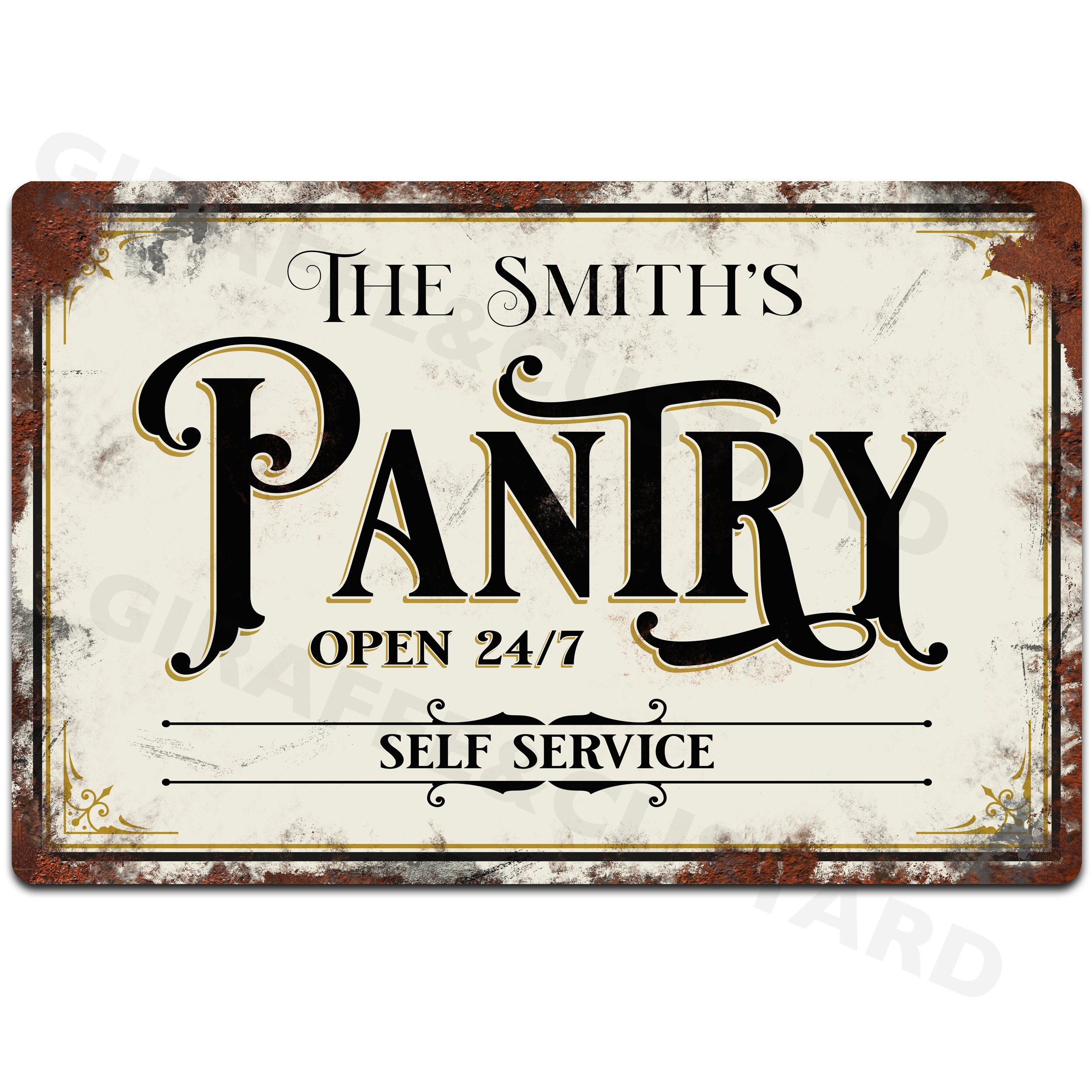 Personalised Pantry Sign Metal Wall Door Signage Larder | Etsy