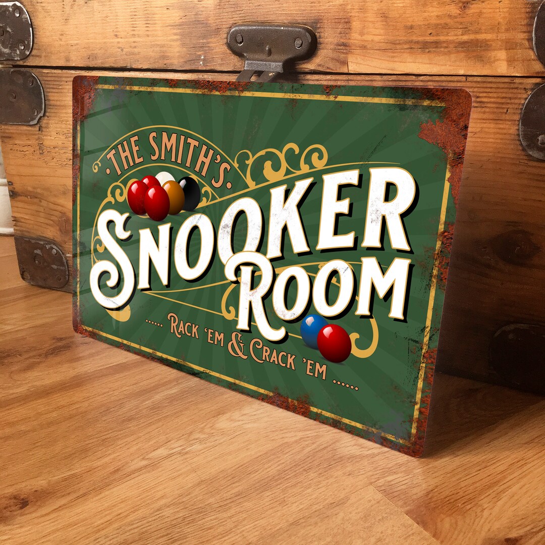 Personalised Snooker Room Metal Sign Games Room Wall Door Decor ...