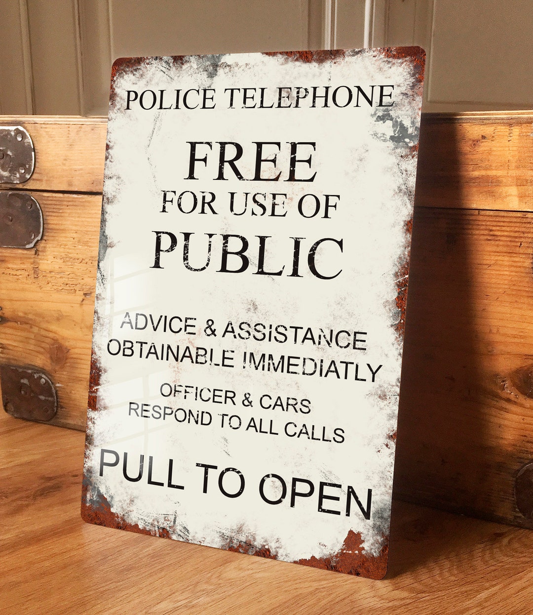 Police Box Doctor Metal Sign Wall Door Decor Accessory, Time Travel Sci ...