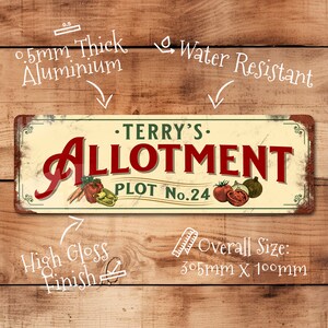 Personalised Allotment Sign Metal Wall Door Garden Vegetable Patch ...