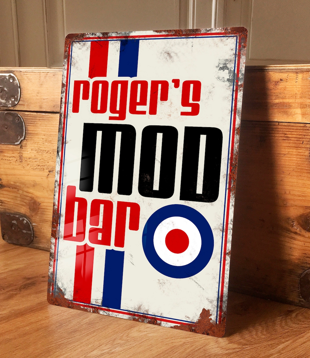 Personalised MOD Bar Sign Retro Custom Metal Wall Door Accessory, Home ...
