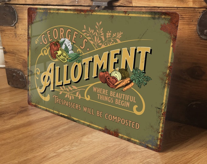 Personalised Allotment Sign Metal Garden Vegetable Patch Wall - Etsy UK
