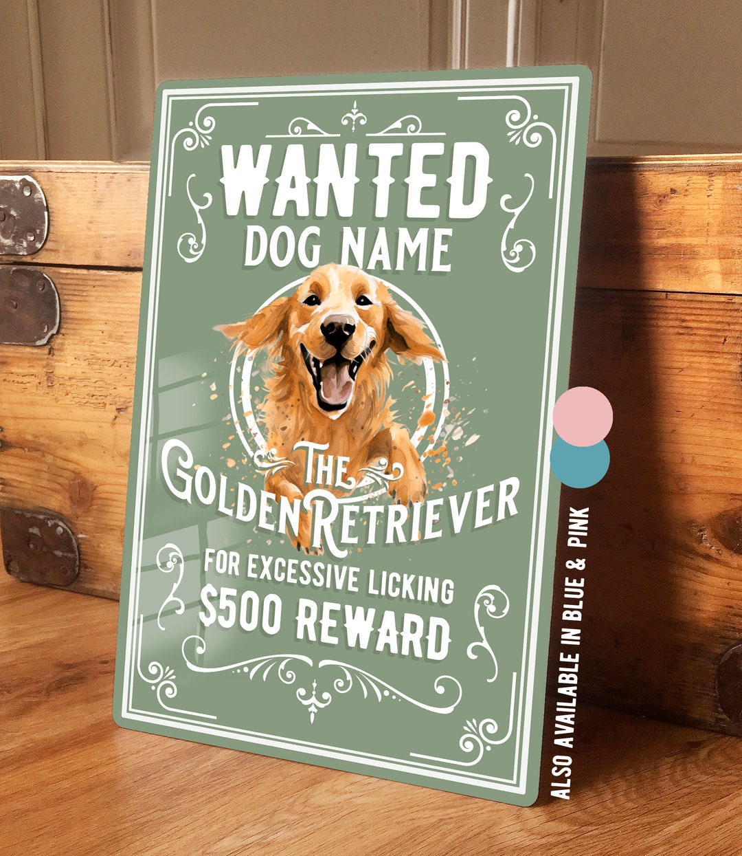 Personalised Golden Retriever Sign Metal Dog Breed Wall Door Decor ...
