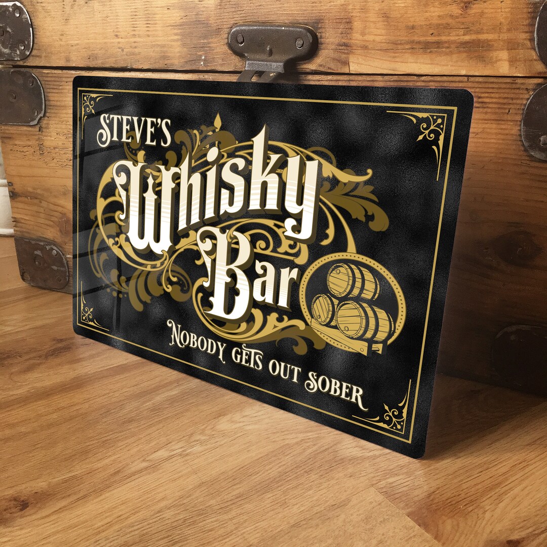 Personalised Whisky Bar Sign Metal Wall Door Home Pub Lounge Accessory ...