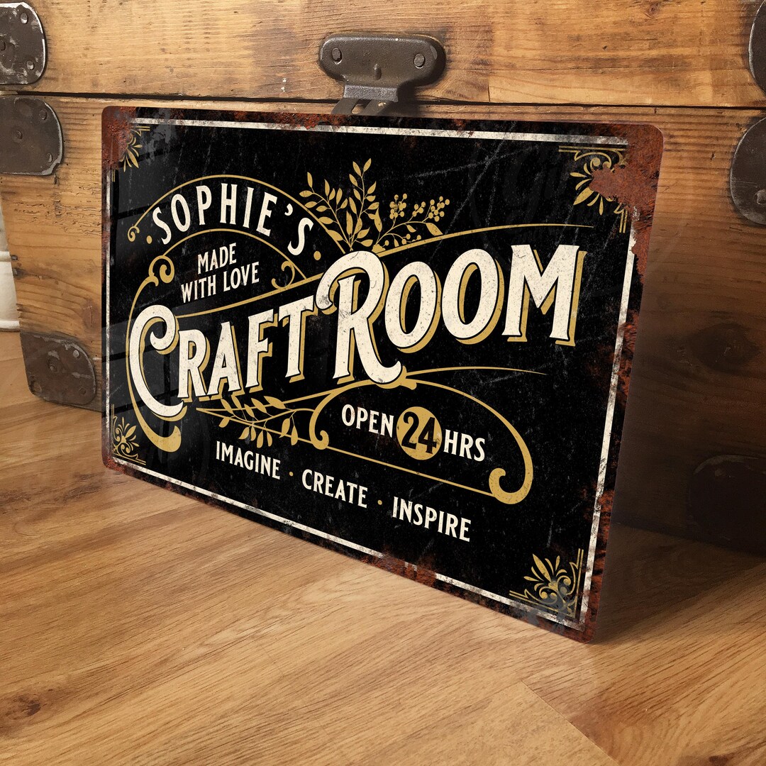 Personalised Craft Room Sign: Vintage Victorian Metal Plaque - Etsy