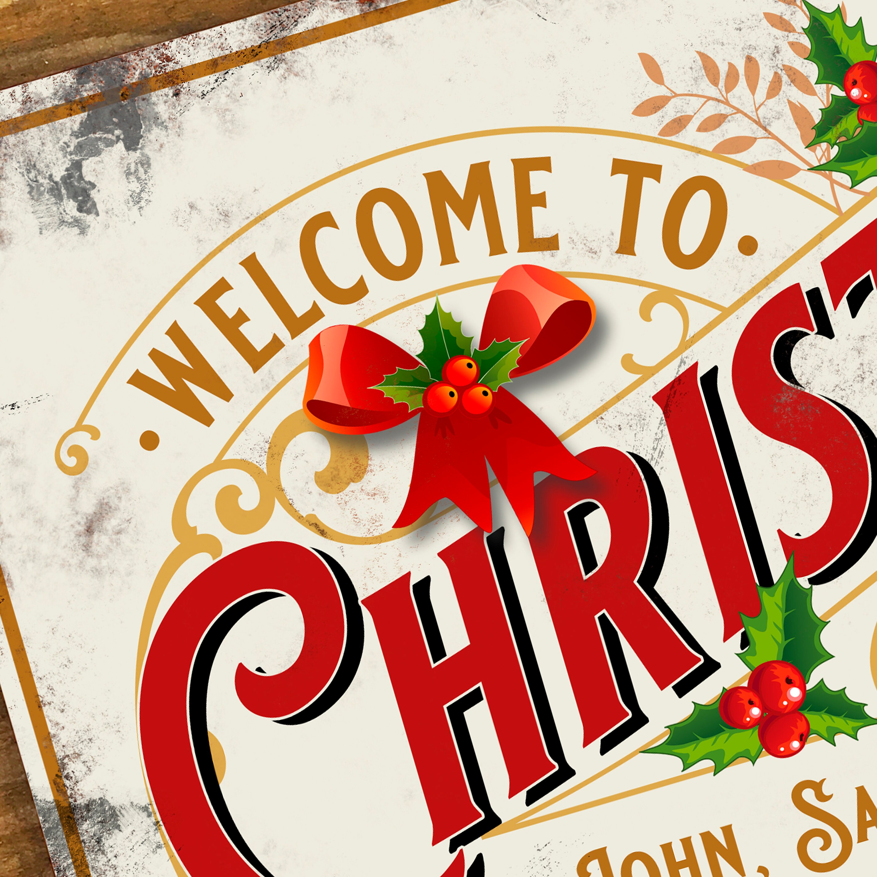 Personalised Christmas Sign Metal Wall Door Decor Traditional - Etsy