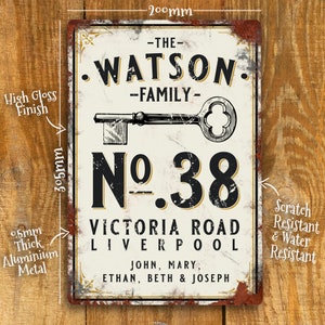 Personalised Vintage Housewarming Home Family Sign Traditional Metal ...