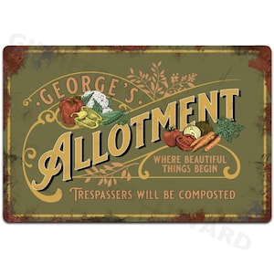 Personalised Allotment Sign Metal Garden Vegetable Patch Wall Door ...