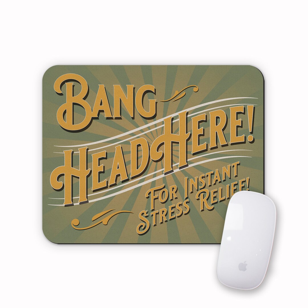 Funny Mouse Mat Pad Work Stress Relief Funny Quote Slogan Non Slip PC ...