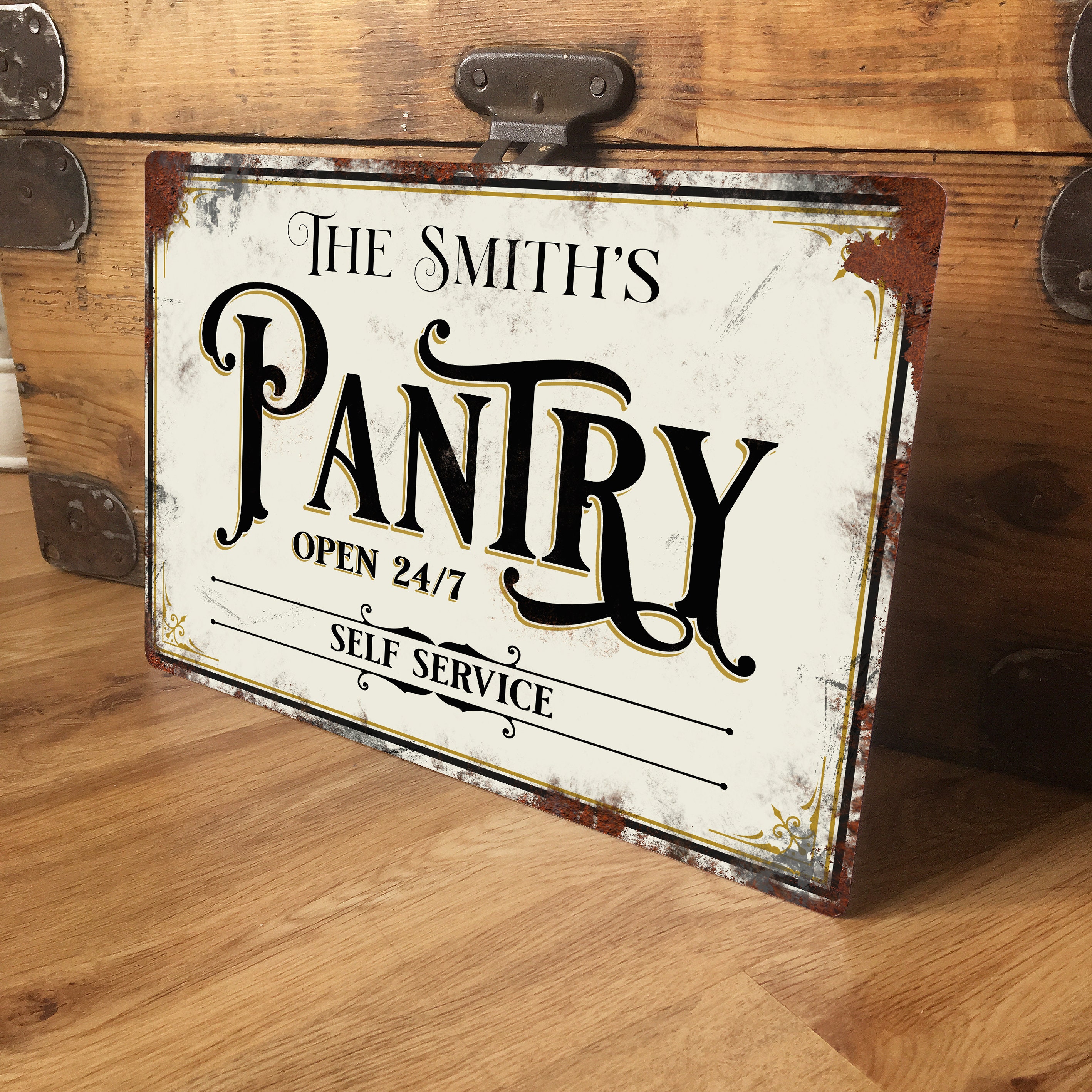 Personalised Pantry Sign Metal Wall Door Signage Larder | Etsy