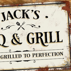 Personalised BBQ Sign Outside Metal Wall Door Signage - Barbecue Grill ...