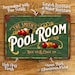 Personalised Pool Room Metal Sign Games Room Wall Door Decor Accessory ...