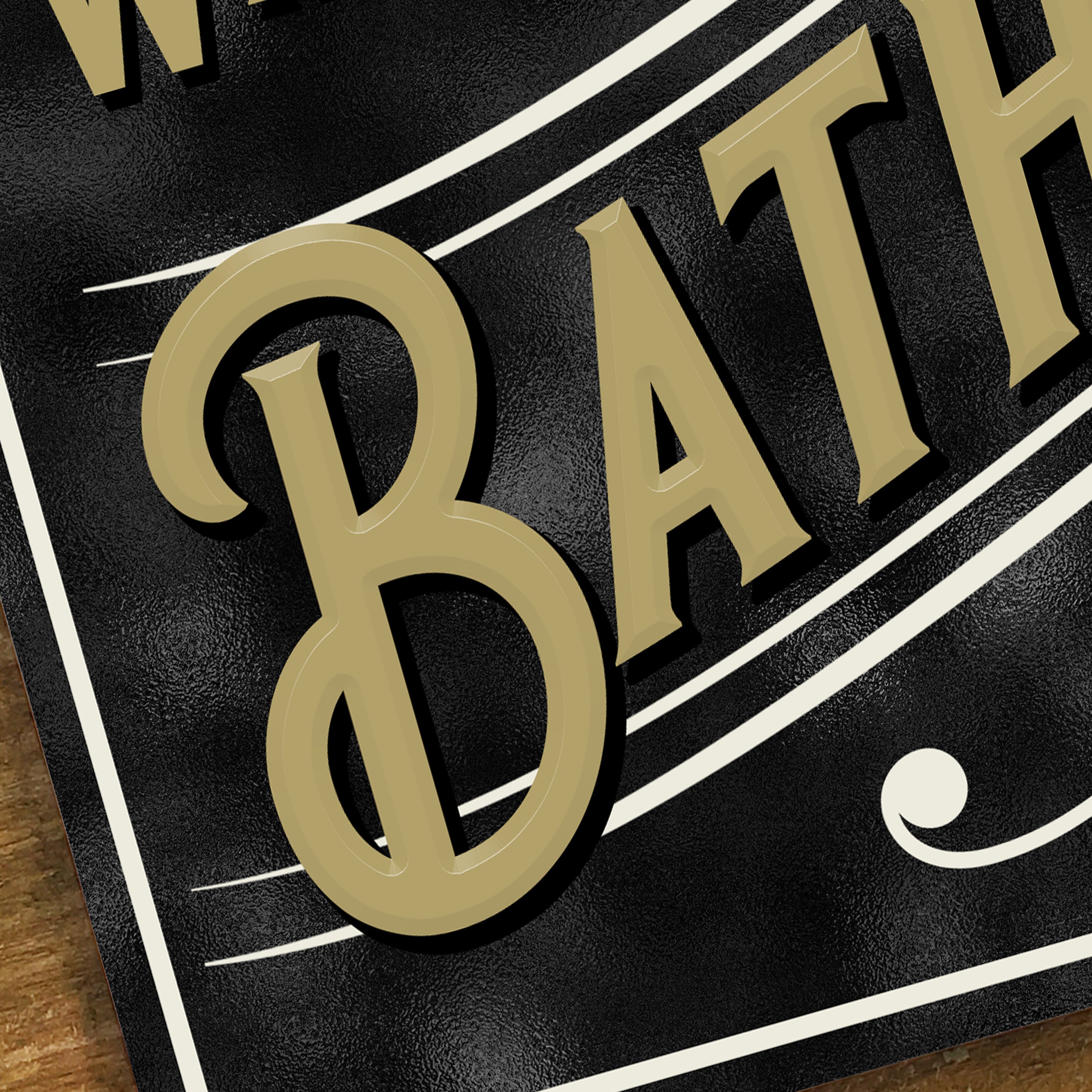 Personalised Bathroom Sign Metal Wall Door Plaque Accessory, Vintage ...