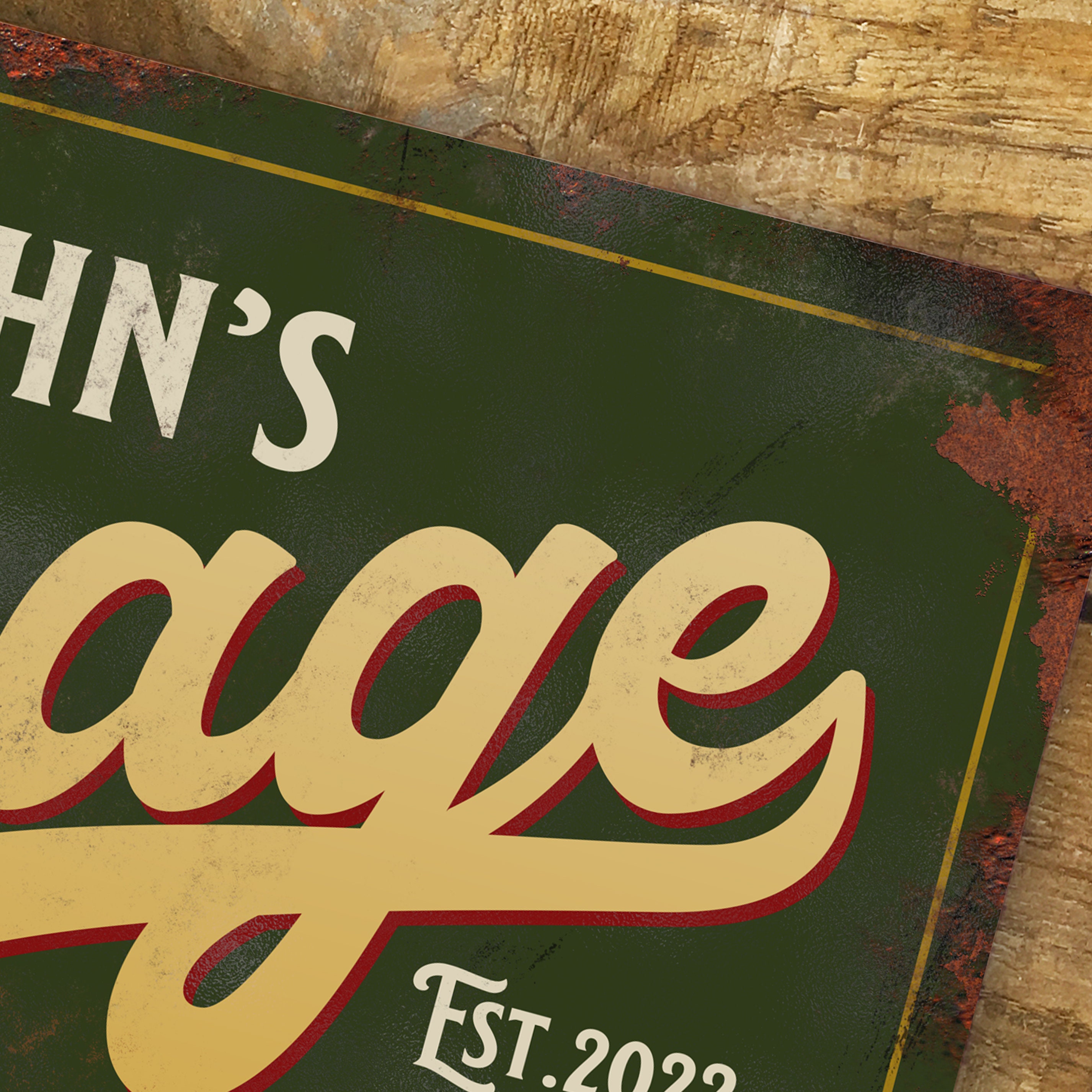 Personalised Garage Metal Sign Accessory Wall Door Plaque, Vintage ...