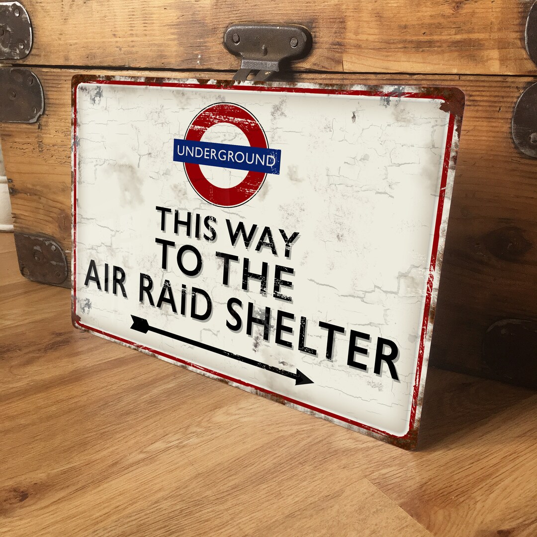 Man Cave Sign Metal Air Raid Shelter British War Time World War Sign ...