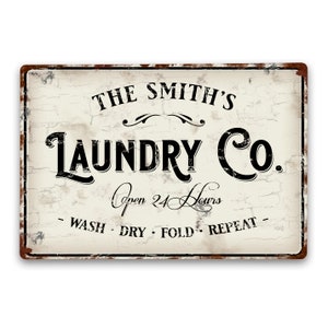 Personalised Laundry Washing Room Sign Metal Wall Door Signage Custom ...