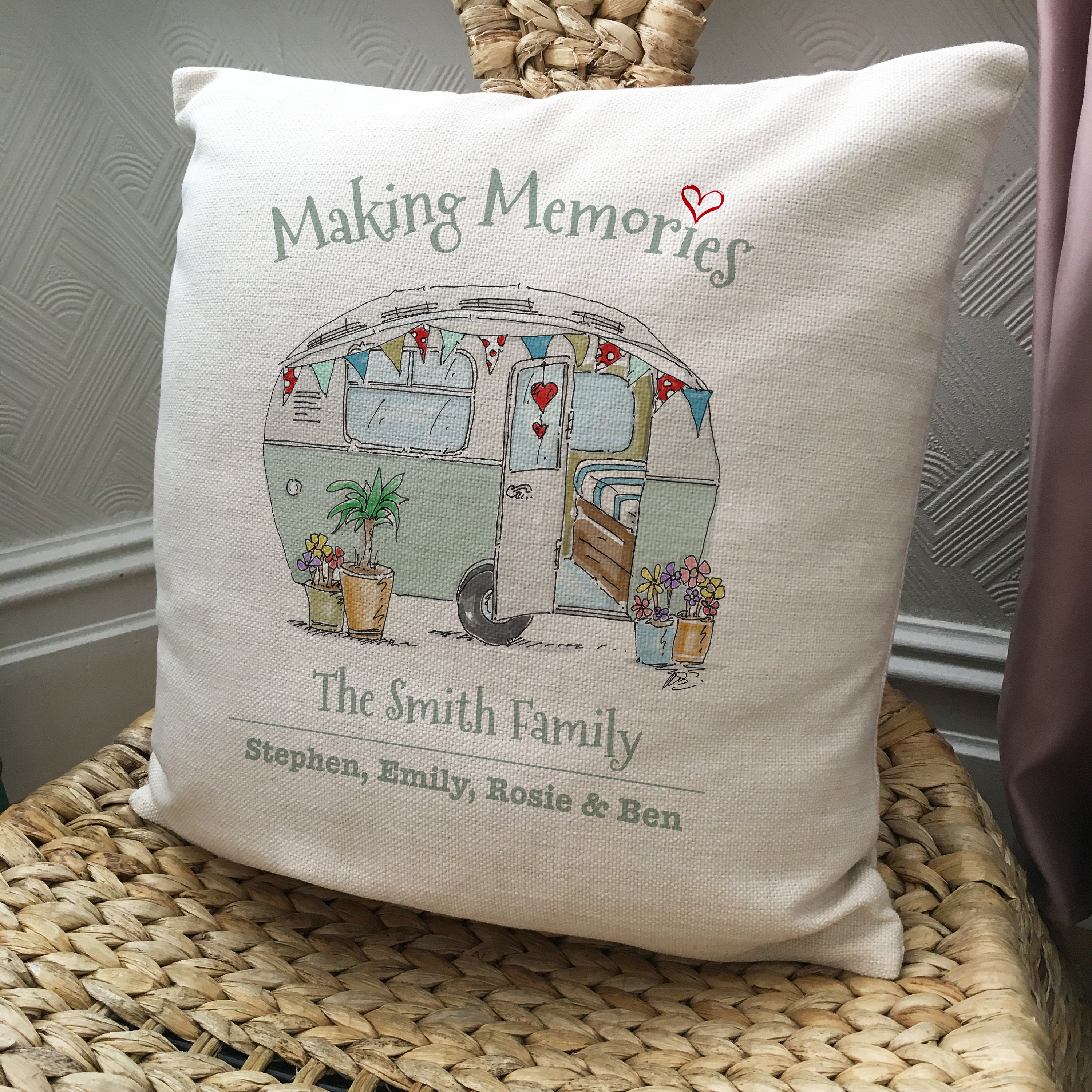 Personalised Caravan Camping Cushion Cover Wedding Gift | Etsy UK
