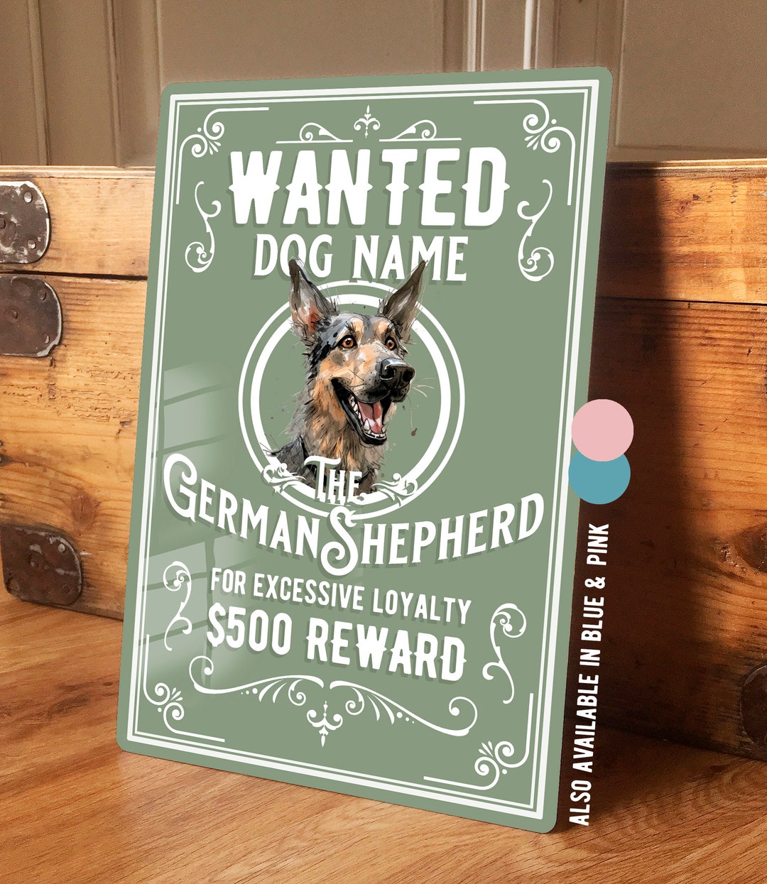 Personalised German Shepherd Sign Metal Dog Breed Wall Door Decor ...