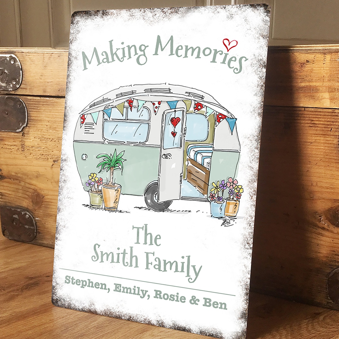 Personalised Caravan Camping Metal Sign - Wedding Gift - Making ...
