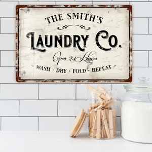 Personalised Laundry Washing Room Sign Metal Wall Door Signage Custom ...