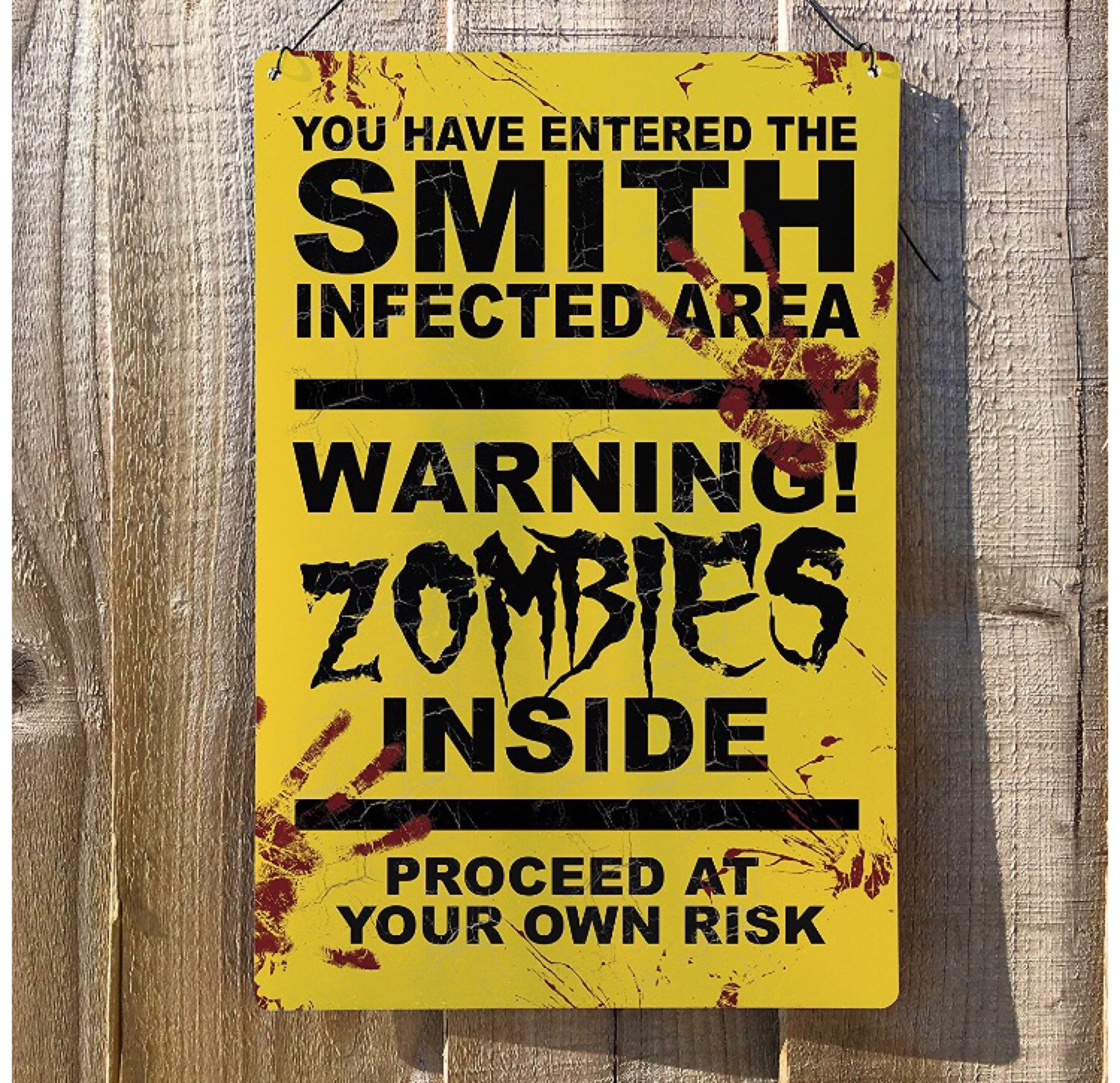 Personalised Halloween Decoration Party Plaque - Zombie Vintage Picture ...
