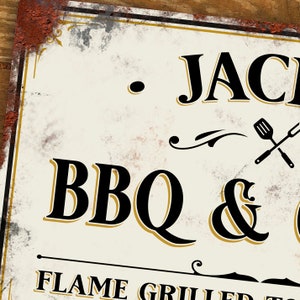 Personalised BBQ Sign Outside Metal Wall Door Signage Barbecue Grill ...