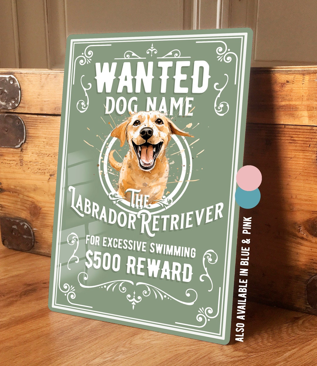 Personalised Labrador Retriever Sign Metal Dog Breed Wall Door Decor ...