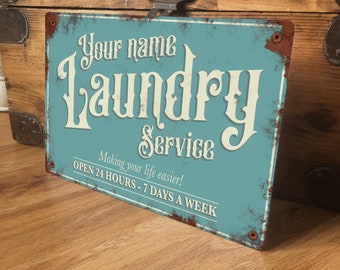 Personalised Washing Laundry Room Sign Metal Wall Door Signage | Etsy UK