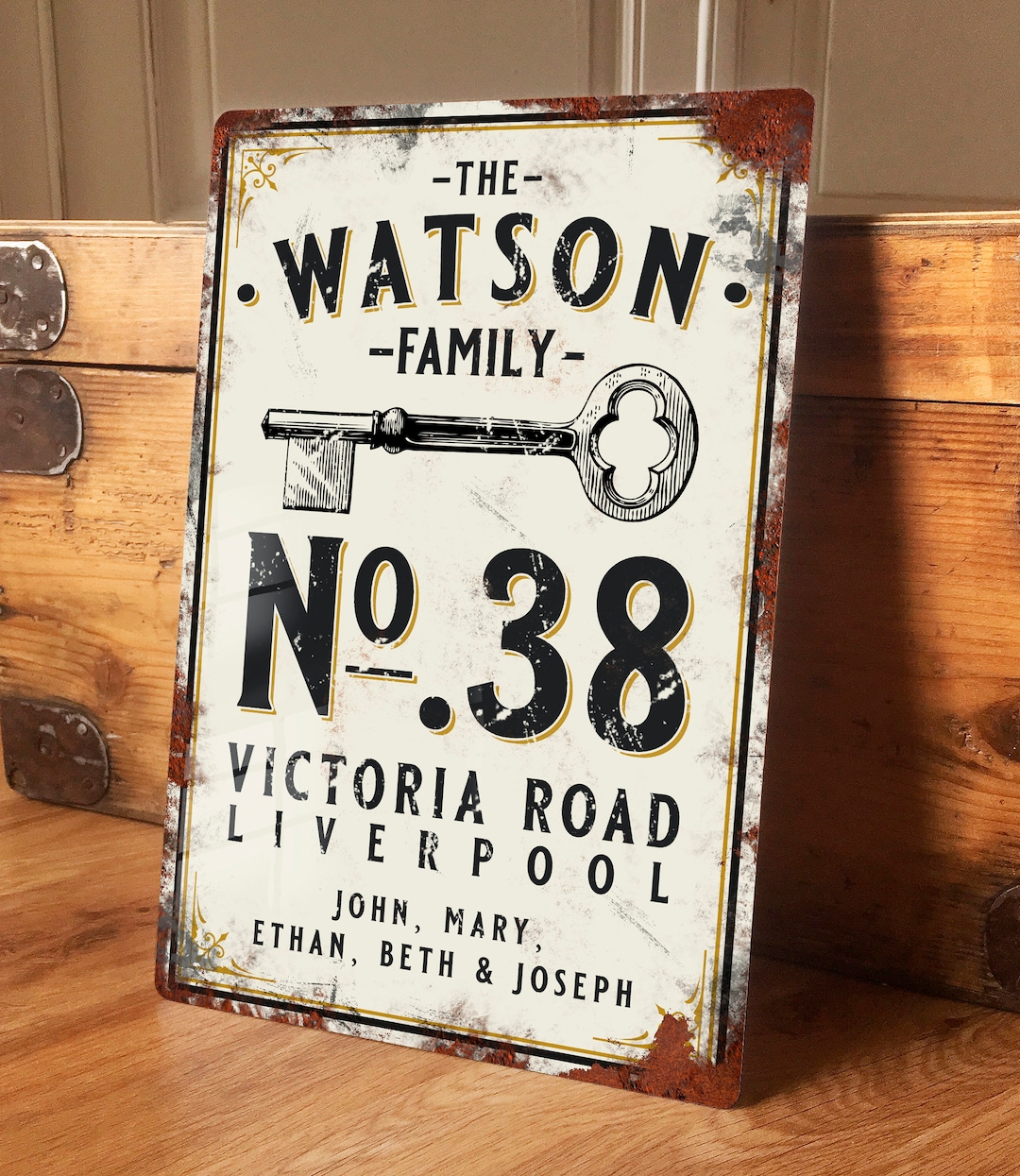 Personalised Vintage Housewarming Home Family Sign Traditional Metal ...