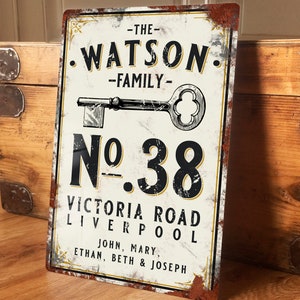 Personalised Vintage Housewarming Home Family Sign Traditional Metal ...