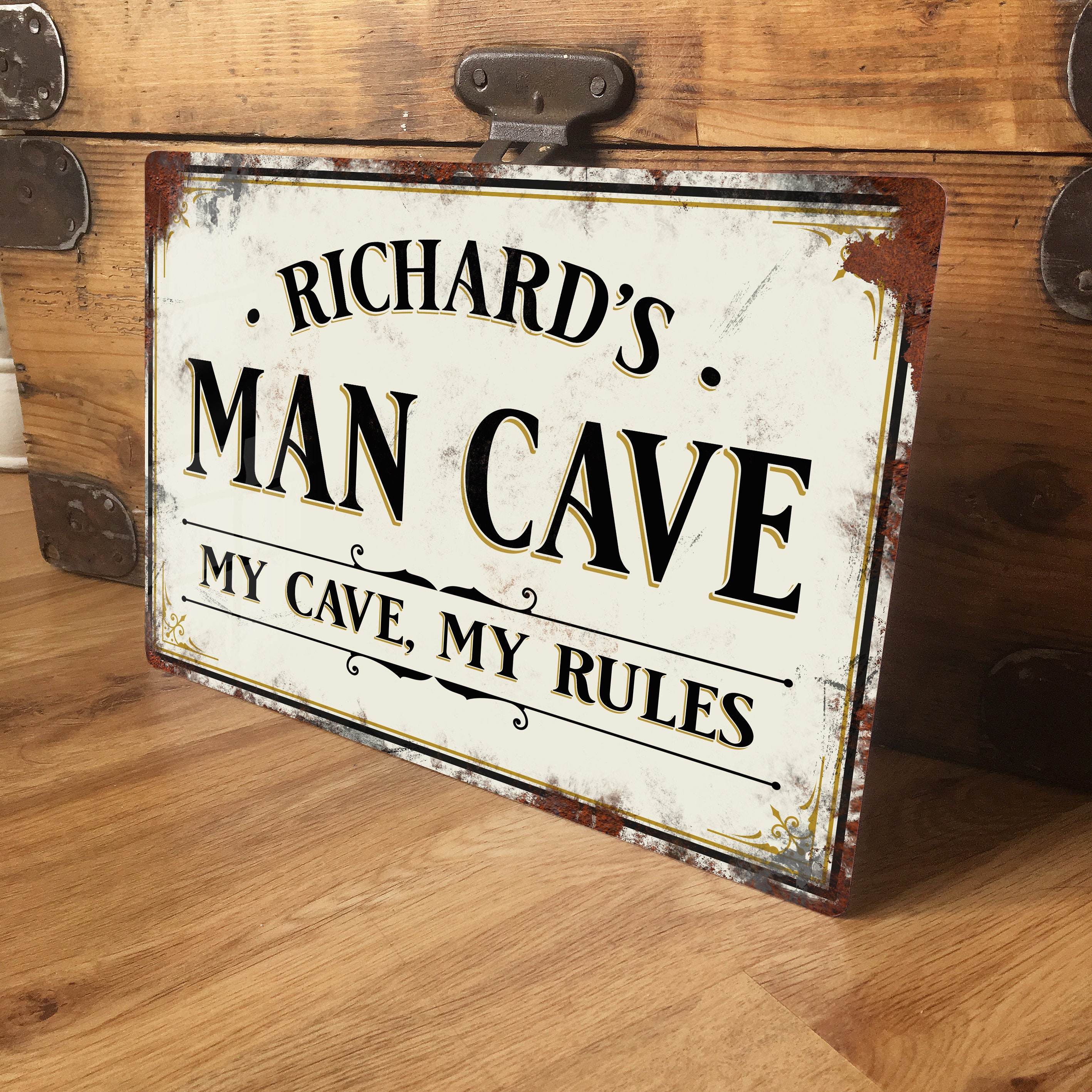 Personalised Man Cave Sign Metal Wall Door Decor Office | Etsy UK