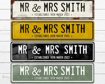 Personalised Vintage Just Married Metal Wall Sign Plaque - Etsy