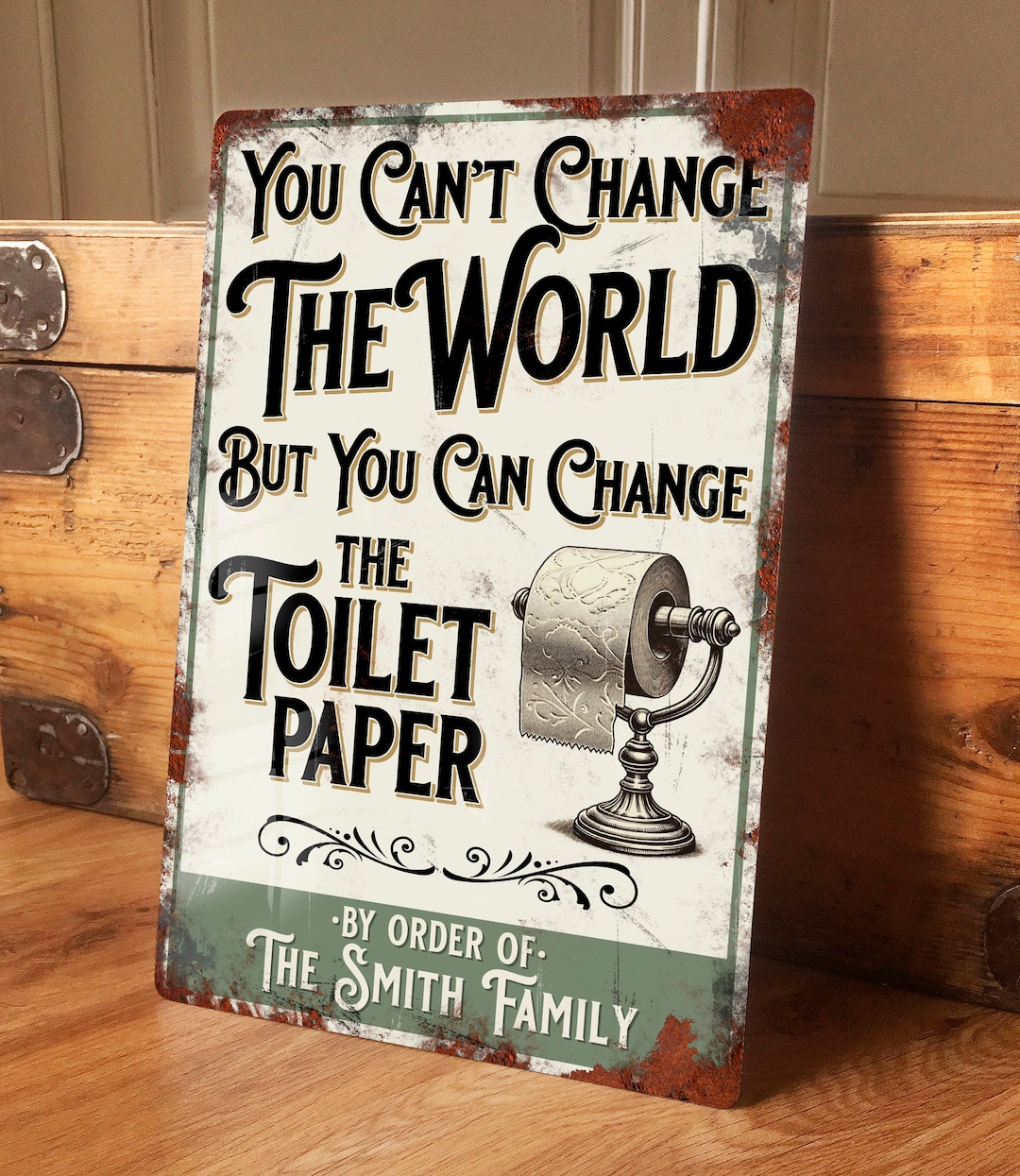 Personalised Toilet WC Sign Metal Wall Door Signage, Washroom Change ...