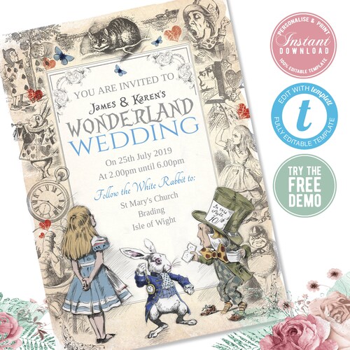 Mad Hatter Tea Party Invitation INSTANT DOWNLOAD Edit & | Etsy