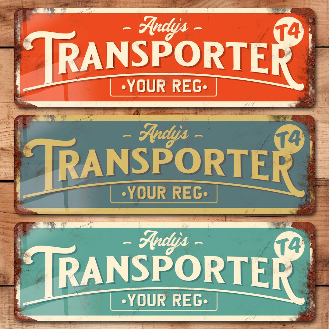 Personalised Camper Van Transporter Camping Mobile Home Metal Sign T3 ...